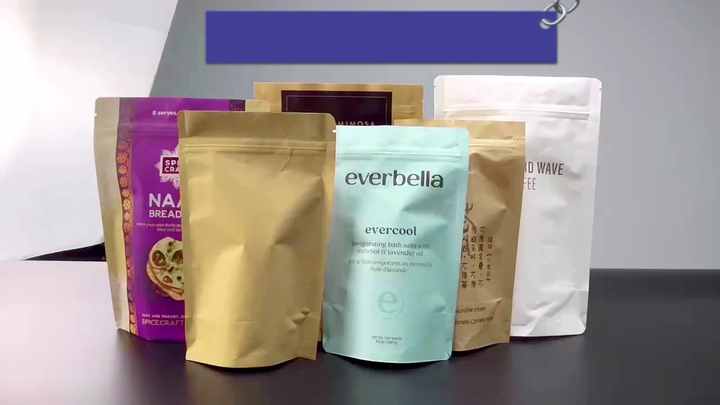 Custom Wholesale Biodegradable Kraft Stand up Pouch Kraft Paper ...