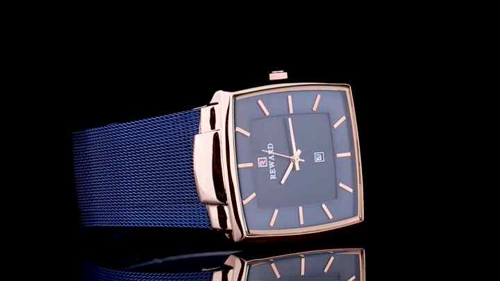 Square Slim Mesh Chronograph Quartz Watch for Business Gift
