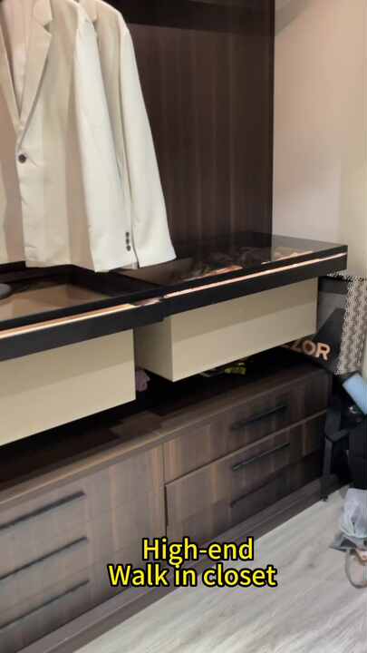 Vegman Customized Minimalist Wooden I Shaped Walk in Closet Dressing ...