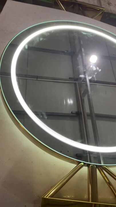 Led Round Mirror Station Double Sided Salon Styling Station