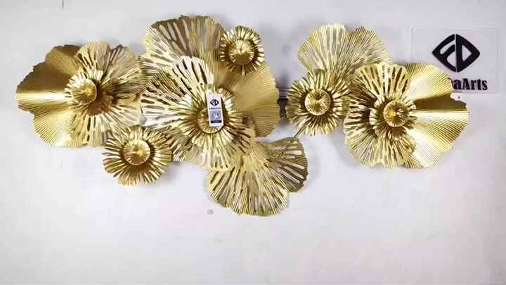 133x64cm Modern Luxury Home Decor - 3D Gold Flower Metal Art