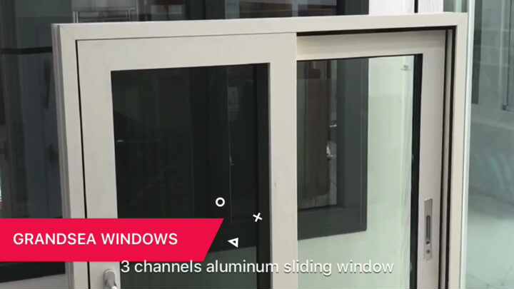 3 Tracks Aluminum Sliding Window with Mosquito Net