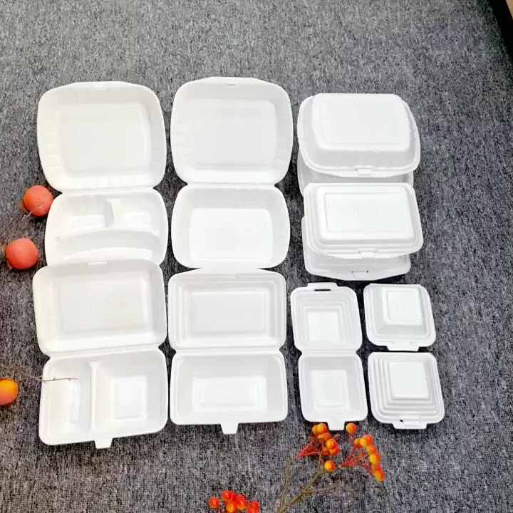 PS Foam Food Container Disposable Take Away lunch Box white color ...