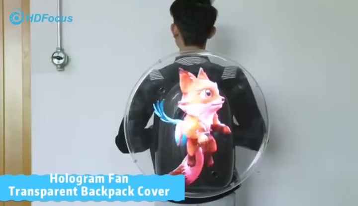 Backpack 50cm Advertising Holographic LED Display 3D Hologram Fan Outdoor