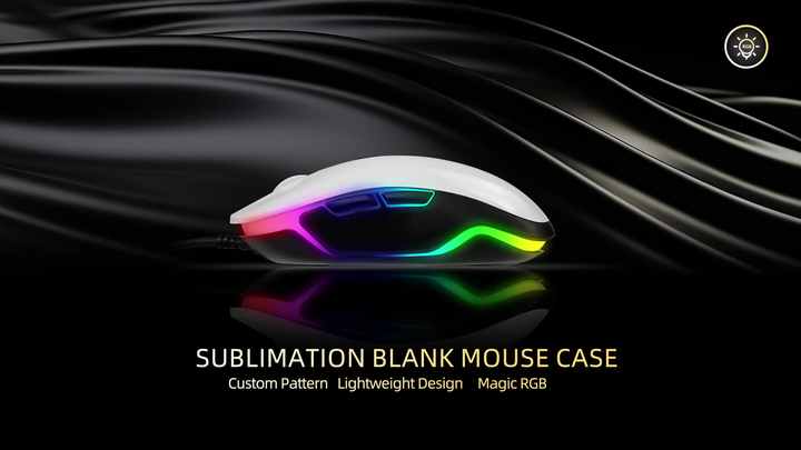 Prosub Sublimation Mouse Blank Printable Case RGB Backlit USB Mouse ...