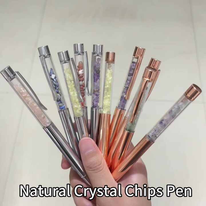 Rose Gold Healing Crystal Pen - Lapis Lazuli & Green Aventurine