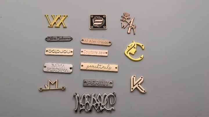 Clothing Accessory Custom Engraved Brand logo Sew Metal Labels Tag for ...