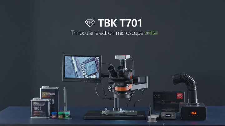 TBK Trinocular Microscope for Mobile Phone Repairing - 4KCCD BGA Rework ...