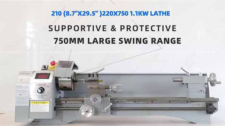 220 x 750MM Mini Metal Lathe 1100W Infinitely Variable Speed Mini Lathe ...