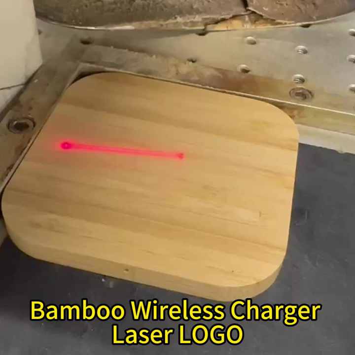 Factory Custom Laser Logo 10w 15w Portable Desktop Phone Fast Charging Bamboo Wireless Charger ...
