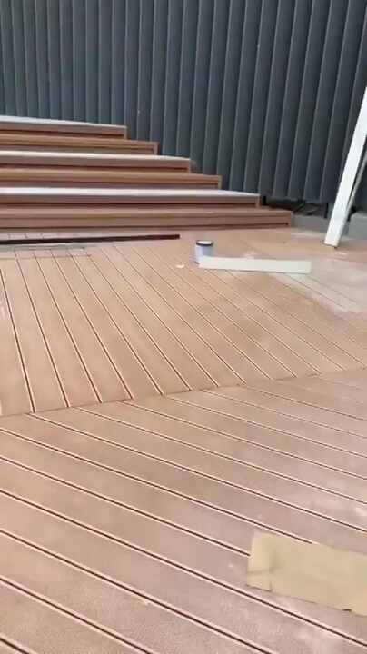 Modern Outdoor WPC Flooring 25mm Thick Smooth Brushed Terrace Balcony ...