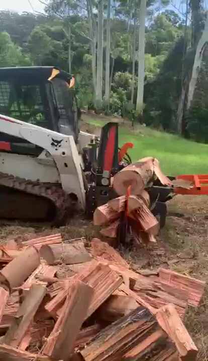 skid steer loader joystick automatic remote control firewood processor ...