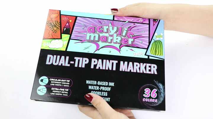 OEM Dual Tip Acrylic Markers Pen 36 Color Non-bleeding Waterproof ...