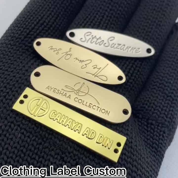 Neostar Zinc Alloy Custom Clothing Brand Logo Engraved Gold Metal Tag ...