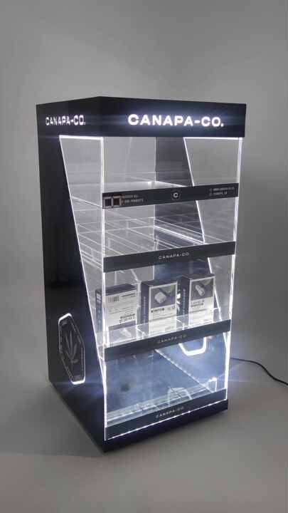 Tinya Spot Stock 4 Tiers LED Lights Cigarette Display Stand