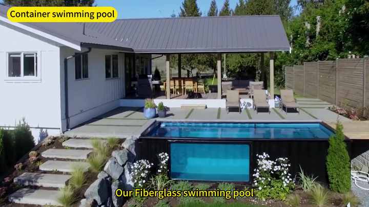 Outdoor UV Resistant Fiberglass Above Ground Pool - 20ft Container ...