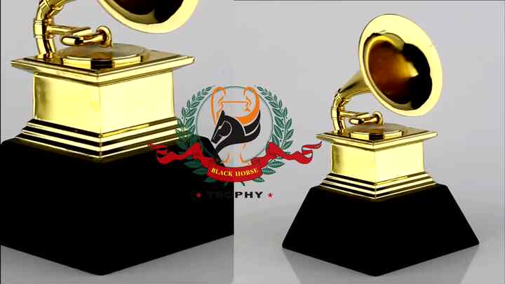 Custom Metal Grammy Trophy Award in Gold Plating - Handmade Zinc Alloy ...