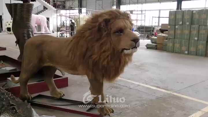 Life Size Animatronic Animal Roaring Lion Model - LT-GD-SZ-H12