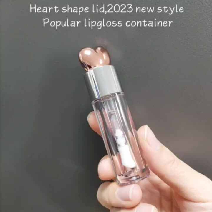 Empty Lipgloss Tubes - Heart Shaped Lid Liquid Lipstick Cases