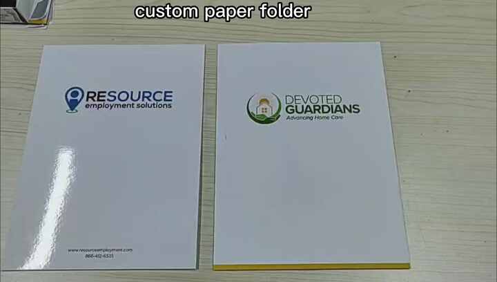 Custom Logo File Paper Presentation Folder with Business Card Slot