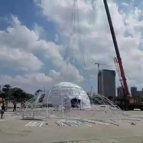 25m Geodesic round Dome Tent For Party with Q235 Hot Galvanized Steel ...