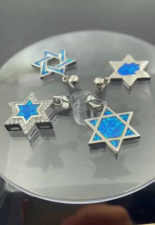 Sterling Silver Israel Map Star Of David Chai Hebrew Jewish Jewelry ...