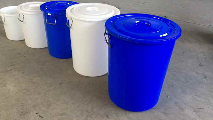 100L Round Plastic Bins for Outdoor Recycling - Eco-friendly