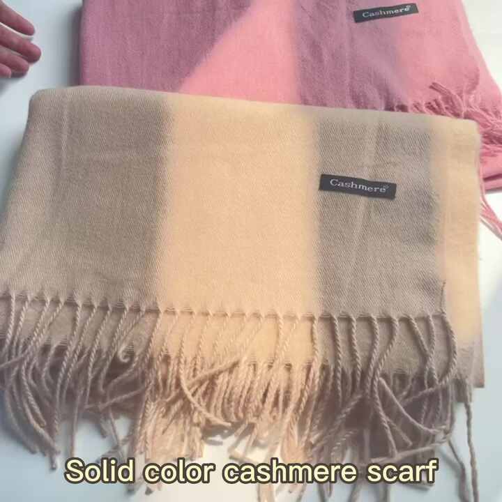 Fashion Lady Warm Long Pure Color Shawl Cashmere Winter Scarf Womens ...