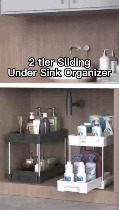 2 Tier Sliding Storage Boxes - Efficient Kitchen Organization