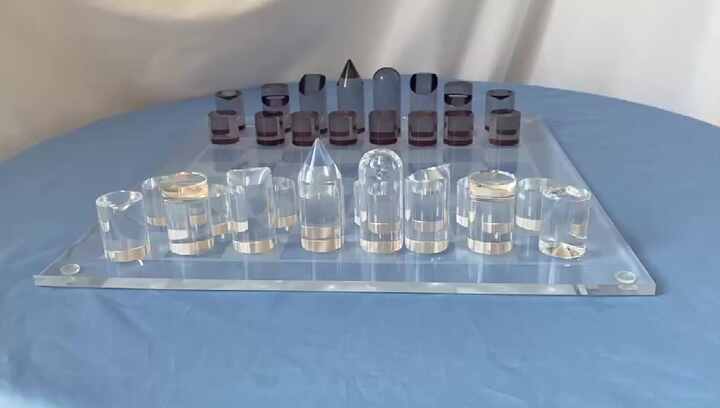 Tint Green Color Plexiglass Chess Base Acrylic Art Glass Chess Set ...
