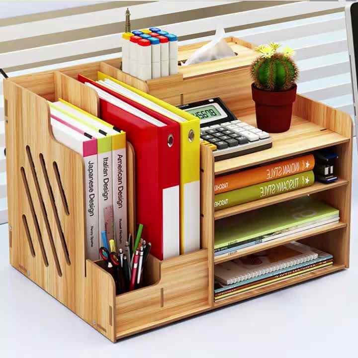 DIY Wooden Adjustable Desktop Storage Organizer Rack