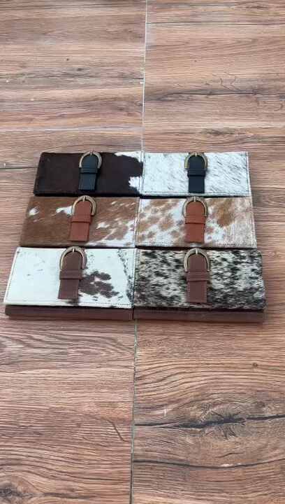 Handmade Genuine Cowhide Leather Buckle Wallets for Women Slim Wallet ...
