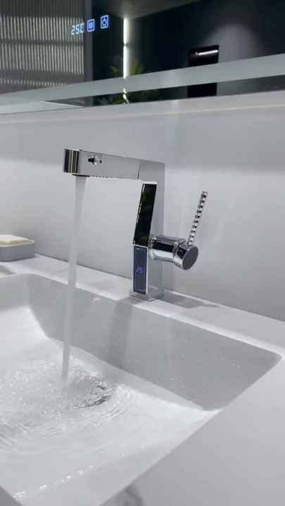 Basin Faucet Hot Cold Chrome White Gunmetal Mono Handle CE Digital ...