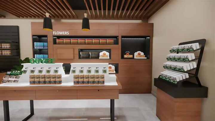 Modern Counter Dispensary Display Cases for Smoke Shops