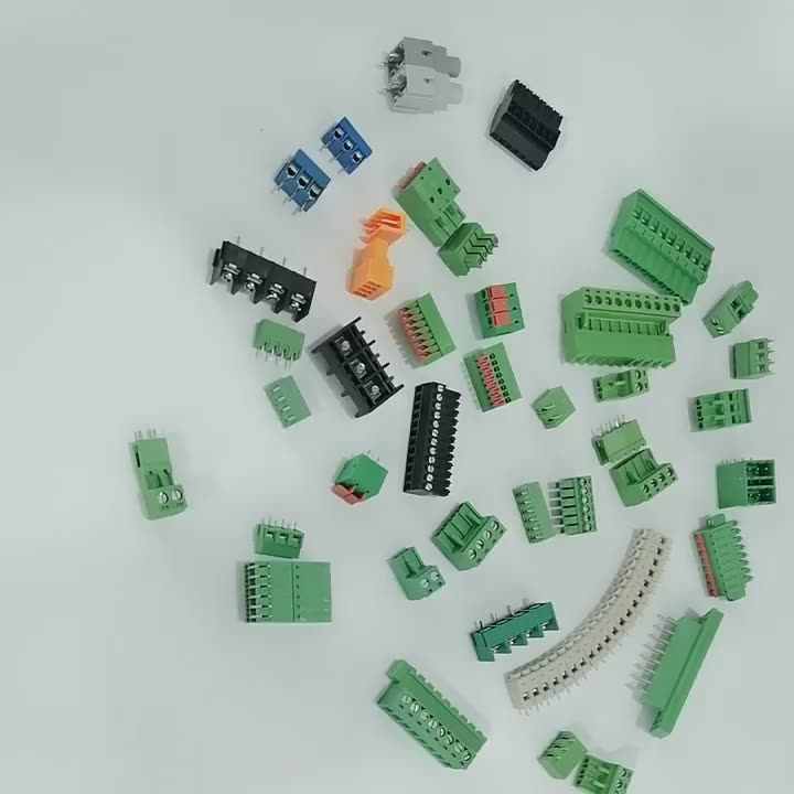 6 Pin 2.54mm Pitch Panel PCB Mount Screw Brass Terminal Block Connector ...