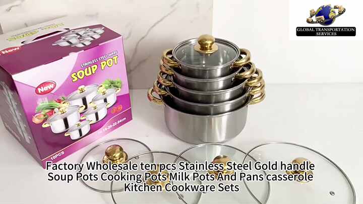 Wholesale Stainless Steel Cookware Set - 10pcs Soup Pots & Pans with ...