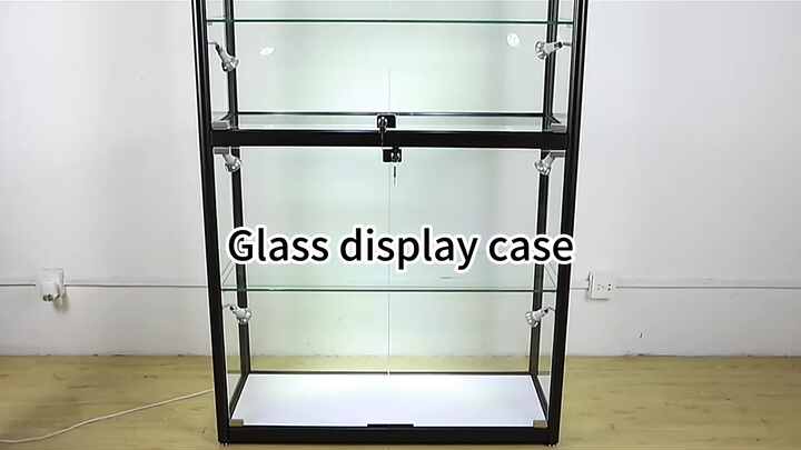 Aluminum glass cabinet glass display cabinet with lights for shop ...