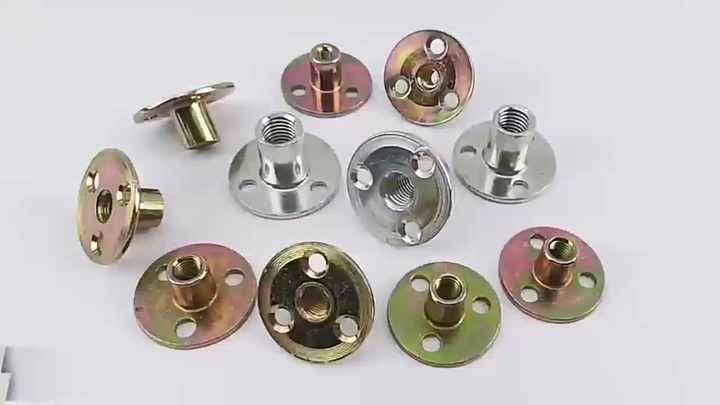 3/8 5/16 M6 M8 M10 Zinc Alloy Round Base T Nut Three Brad Hole Furniture Tee Nuts| Alibaba.com