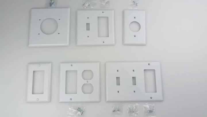Factory White 1 Gang Pvc Decorative Round Hole Single Outlet Wall Plate ...