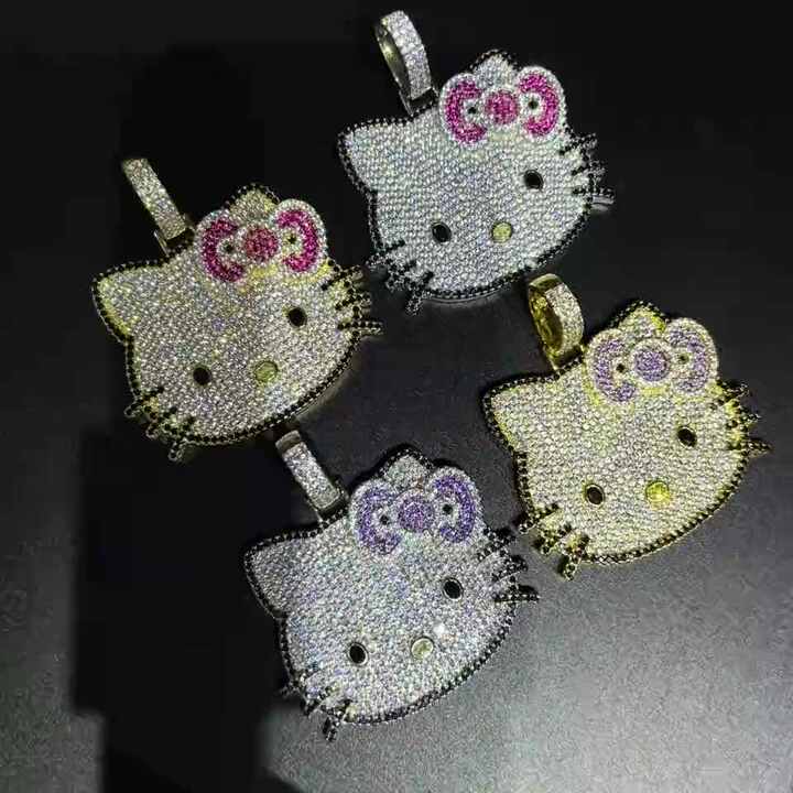 New Design Zircon Brass Colorful Cute Design Pendant Iced Out Hip Hop ...