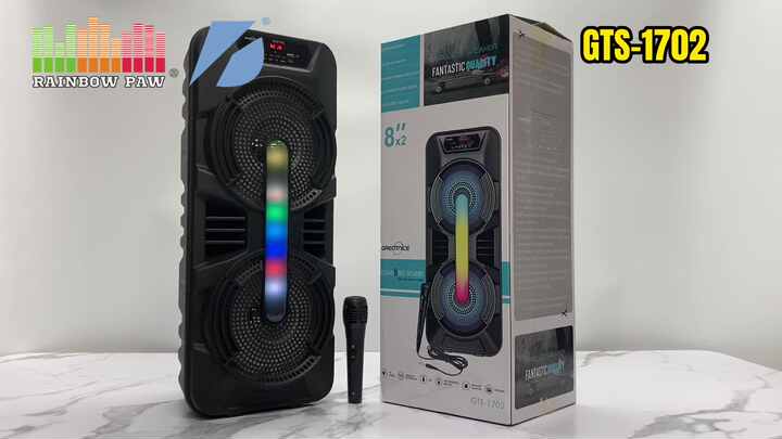 GTS-1702 Wireless Portable Speaker - Dual 8 Inch, Bluetooth