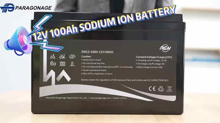 Paragonage Deep Cycle 12V 100Ah Sodium Ion Battery PG-Na12100 RV Marine ...
