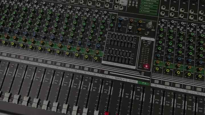 26 Channel Mixer Professional Audio Console +48V Phantom Power 16 DSP ...