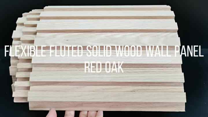 8mm Customized Red Oak Flexible Fluted Wall Panel Real Wood for Modern Decoration Interior ...