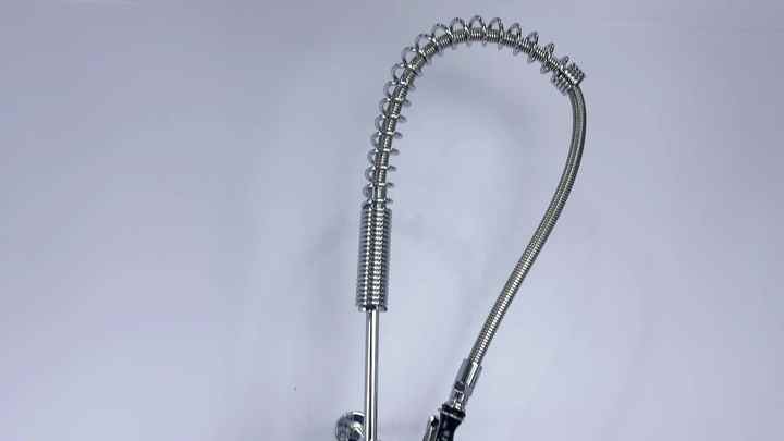 Commercial High Arc Long Reach Pull-Down Pre-Rinse 2-Handle Chrome ...