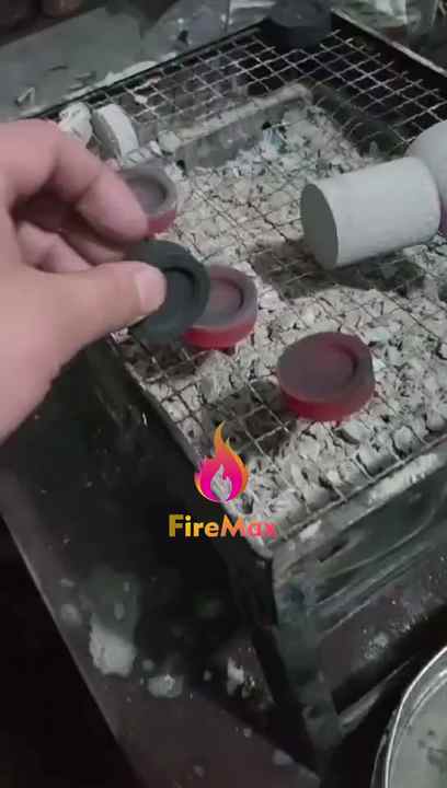 FireMax Fast Light Pure Fruit Wood Color Golden Torch Coal Round Shisha ...