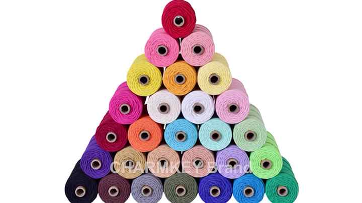 Macrame Cord 2mm Twisted Cotton Rope Multi Color Macrame Thread for ...