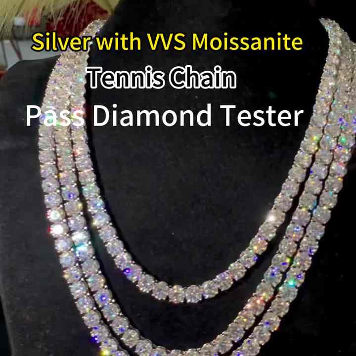 Cheapest Price Moissanite Diamond 2.0mm-6.5mm Necklace Bracelet Hip Hop ...