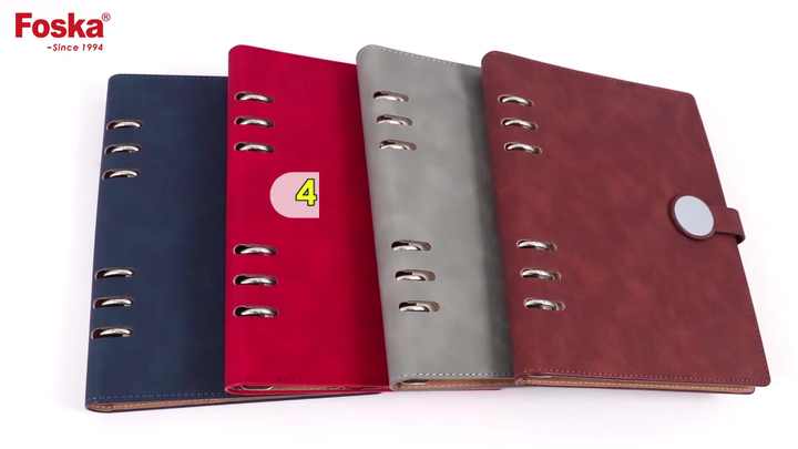 FOSKA Notebook Padfolio 6-Ring Binder Magnetic Closure Buckle A5 Note ...