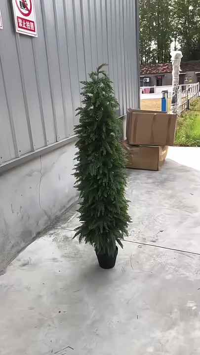 High Quality Artificial Christmas Pine Potted Tree Soft PVC Material ...